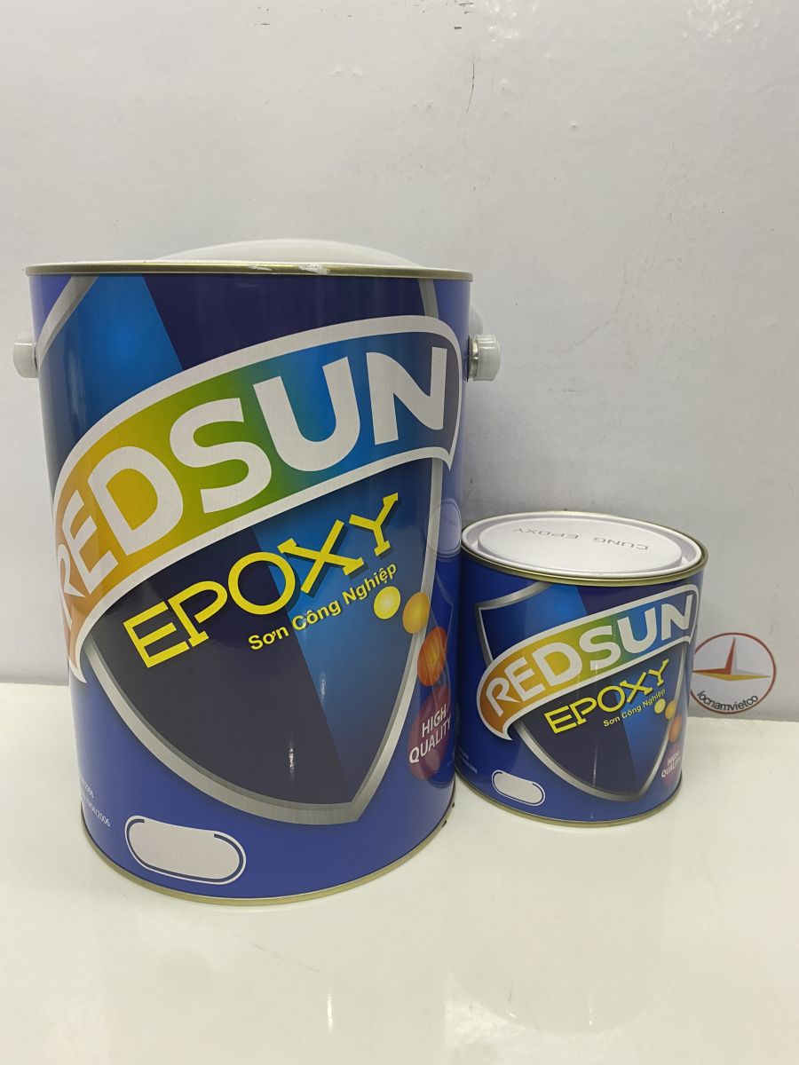 Sơn Epoxy Redsun màu Trắng _5L/bộ